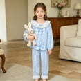 Afdoent Girls 2 Piece Outfits Long Sleeve homewear With Collar And Lace ...