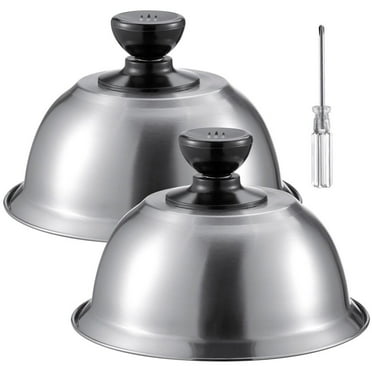Round Basting Cover, 2 Pcs Stainless Steel Cheese Melting Domes ...