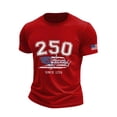 America 250 Shirt Men Short Sleeve Crewneck Patriotic Graphic Tee ...
