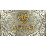 Ariat Rectangle Filigree Swirl Gold/Silver Tone Logo Belt Buckle A37007 ...