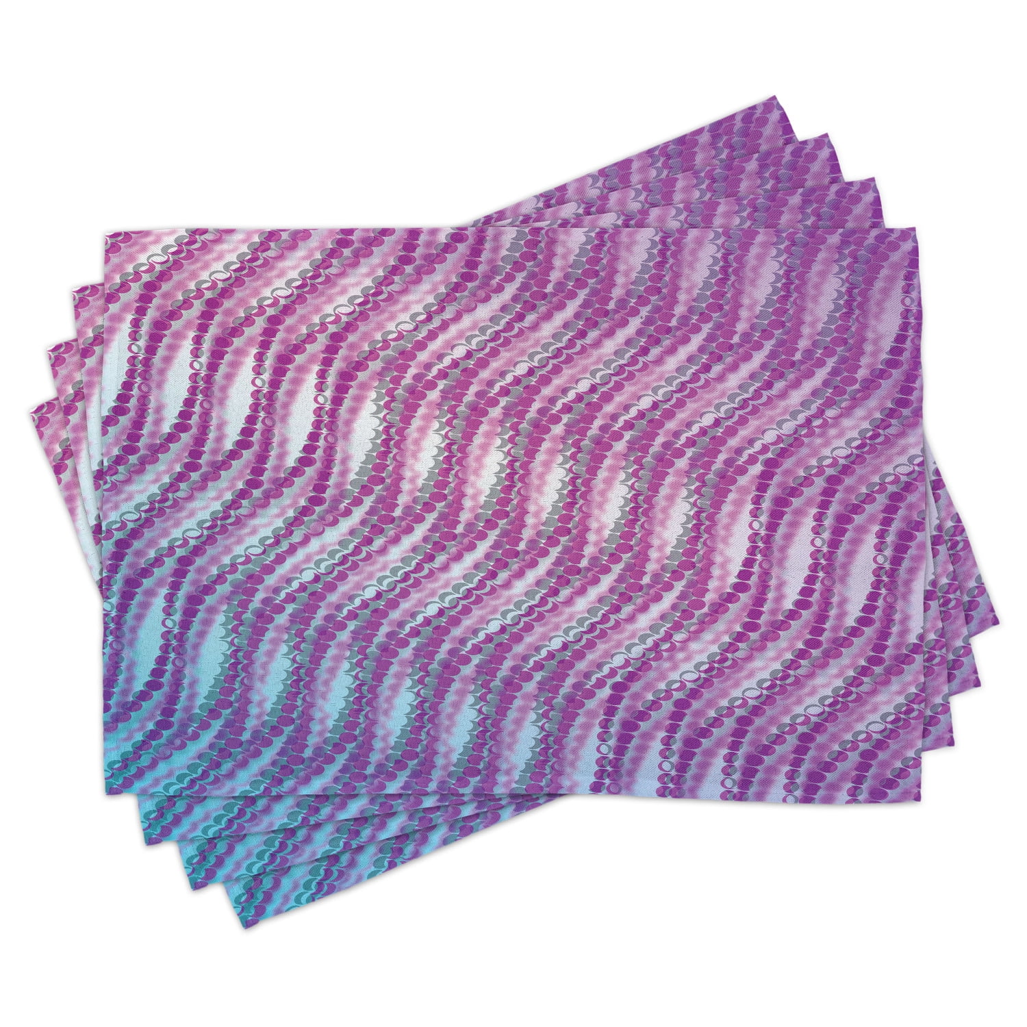 Ambesonne Modern Place Mats Set of 4, Abstract Wavy Design, Standard ...