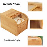 Rice Dispenser Wood Rice Storage Container Kitchen Food Container with ...