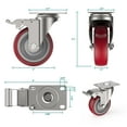 HOLKIE 4 inch Swivel Caster Wheels with Brakes, Heavy Duty Rolling ...