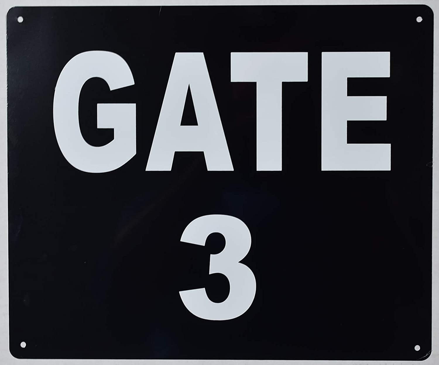 GATE #3 Sign (Black, Rust Free Aluminium 10X12) (ref-2201) - Walmart.com