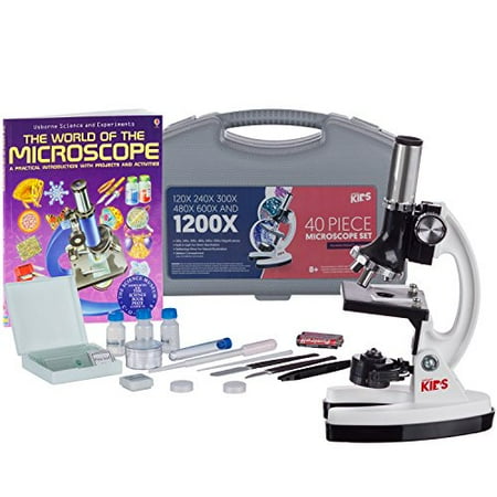 AmScope 1200X 40-pcs Kids Student Beginner Microscope Kit with Slides ...