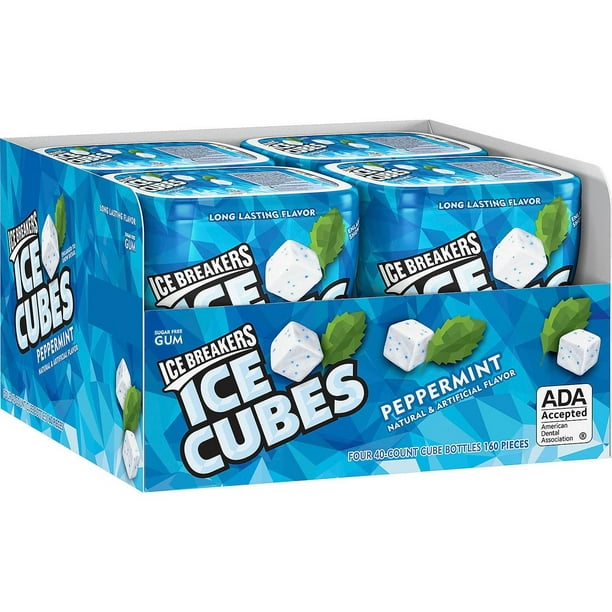 Ice Breakers Ice Cubes Gum Peppermint (40 ct., 4 pks.) -Pack of 2 ...