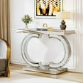 Tribesigns Mirrored Console Table, Modern Silver Entryway Table with ...