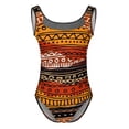 Brown Tribal Swimsuit Vintage Print Swimwear One-Piece Beach Design ...