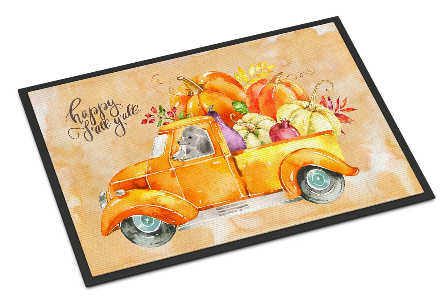 Fall Harvest Silver Poodle Door Mat Walmart