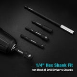 DURATECH 5Pcs Socket Adapter/Extension Bar Set with 1/4 Hex Shank, 1/4 ...