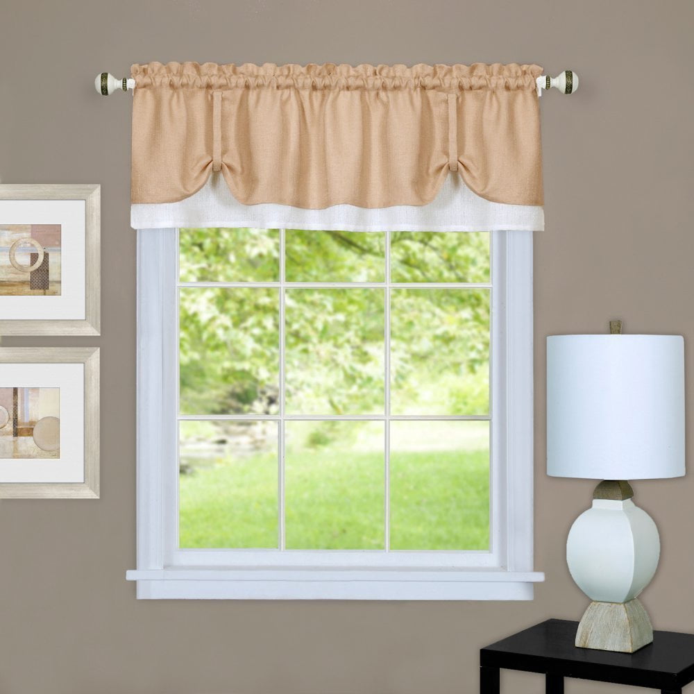 Solid Window Curtain Panel Double Layered Rod Pocket Panel, Tier ...