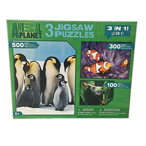 Animal Planet 3 Pack Jigsaw Puzzles: 100 - 300 - 500 Pieces - Penguins ...