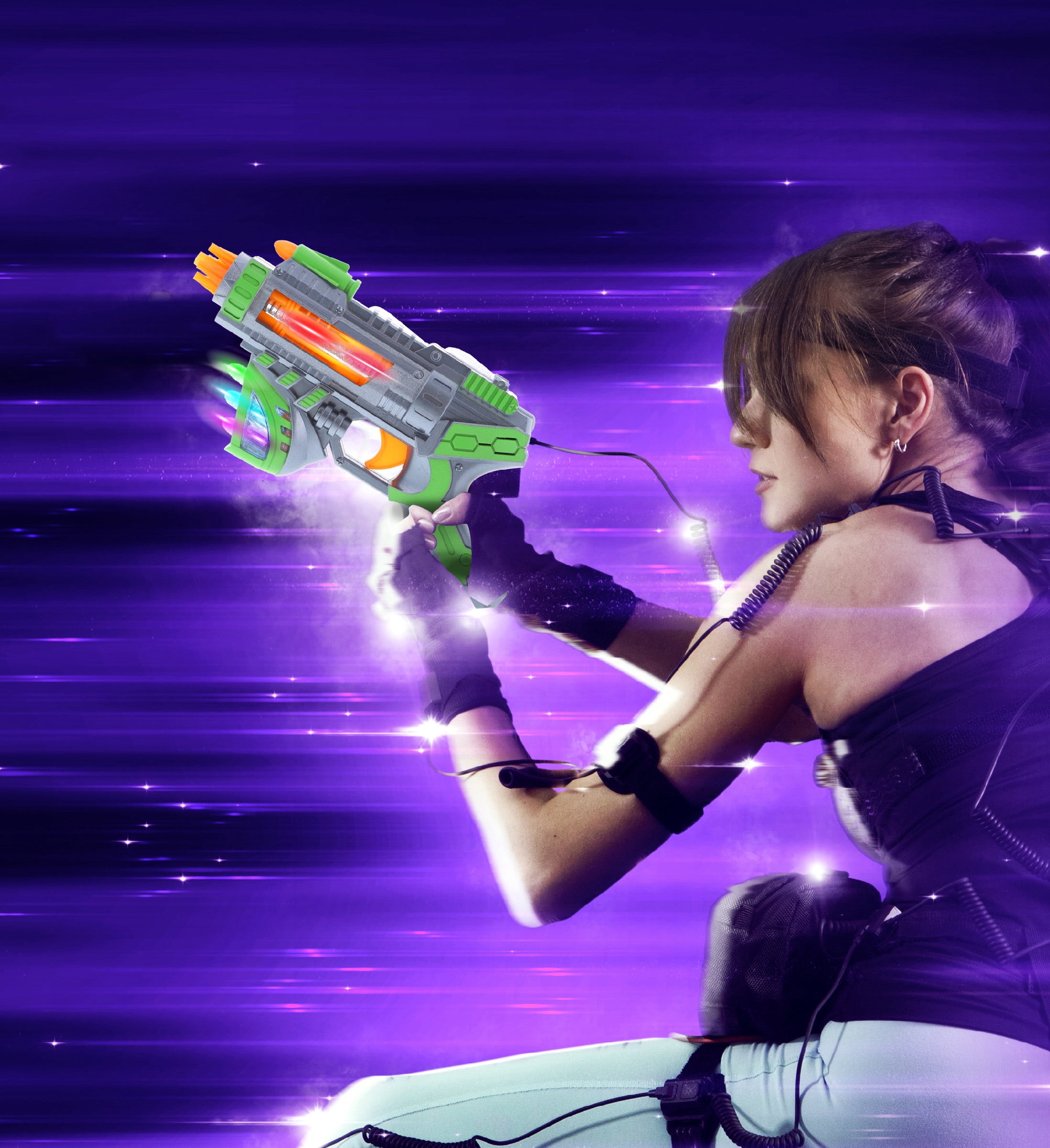 Buy Mozlly Light Up Sonic Space Blaster and Revolver Handgun Gun Toy ...