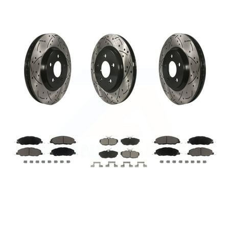 Transit Auto - Front Rear Coated Drilled Slotted Disc Brake Rotors And ...