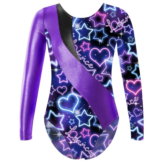 MSemis Kids Girls Gymnastics Dancewear Sparkly Long Sleeves Leotards ...