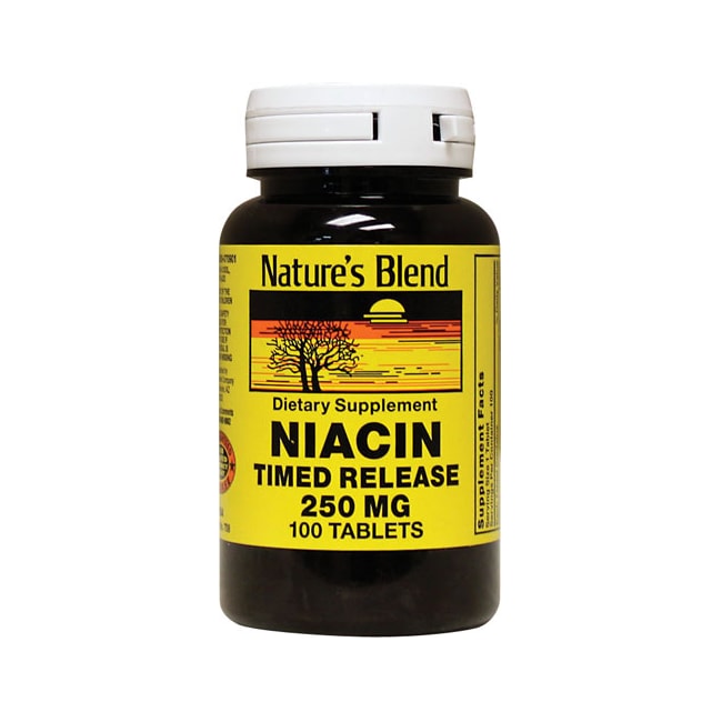 Nature's Blend Timed Release Niacin Tablets, 250 mg, 100 Count ...