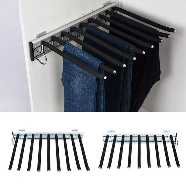 Pull Out Trousers Rack 9 Arms Steel Pull Out Pants Rack Pants Hanger ...
