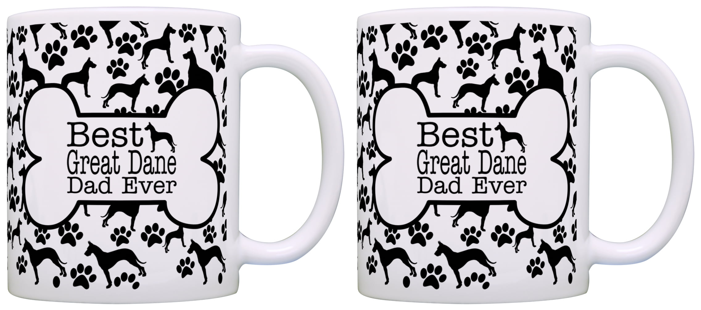 ThisWear Dog People Gifts Best Great Dane Dad Ever Paw Pattern 11 ounce ...