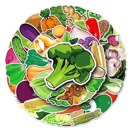 Visland 50Pcs Vegetable Stickers Self-Adhesive Waterproof Chili Cabbage ...