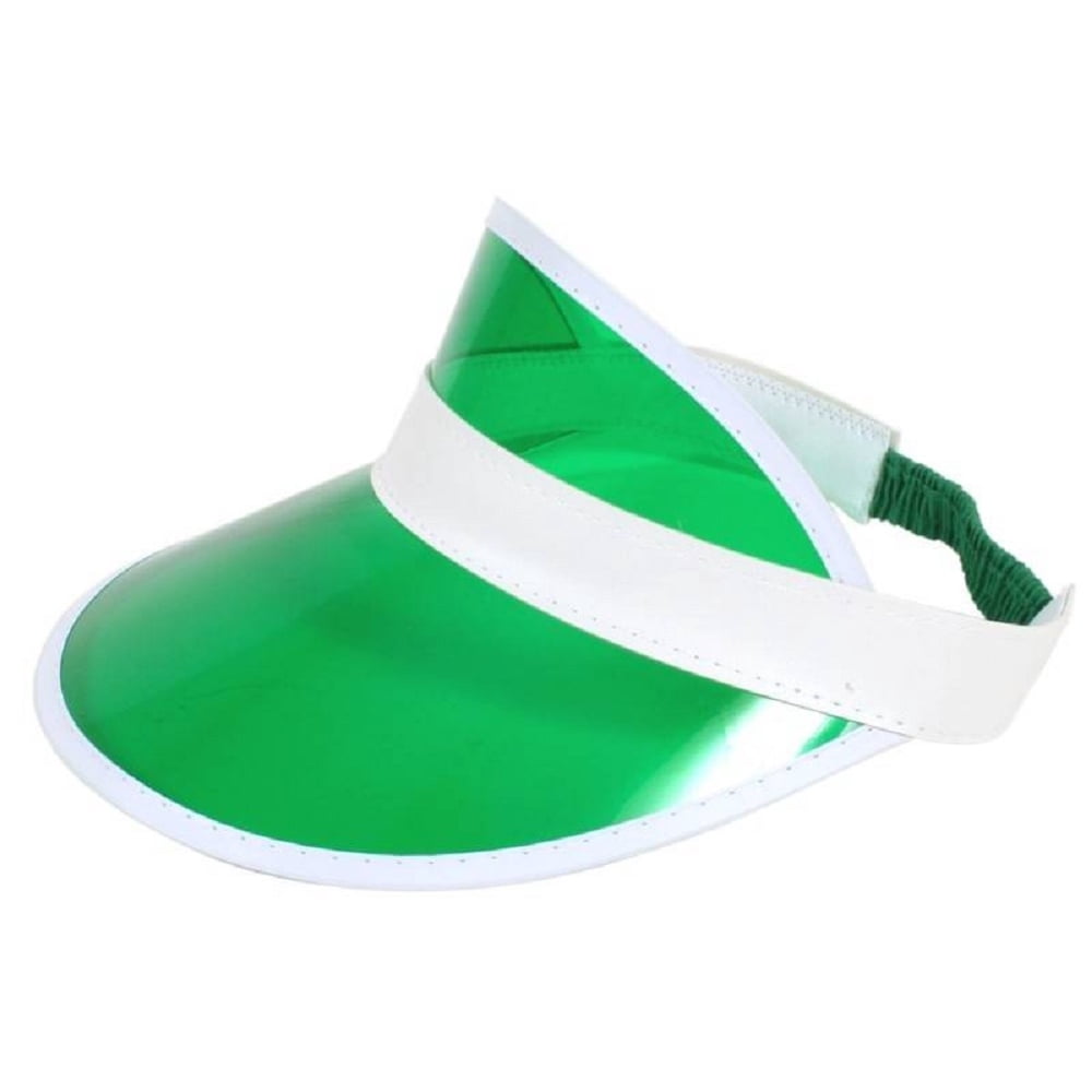 Las Vegas Poker Dealer Bingo Plastic Clear Visor Green White Hat Fear ...