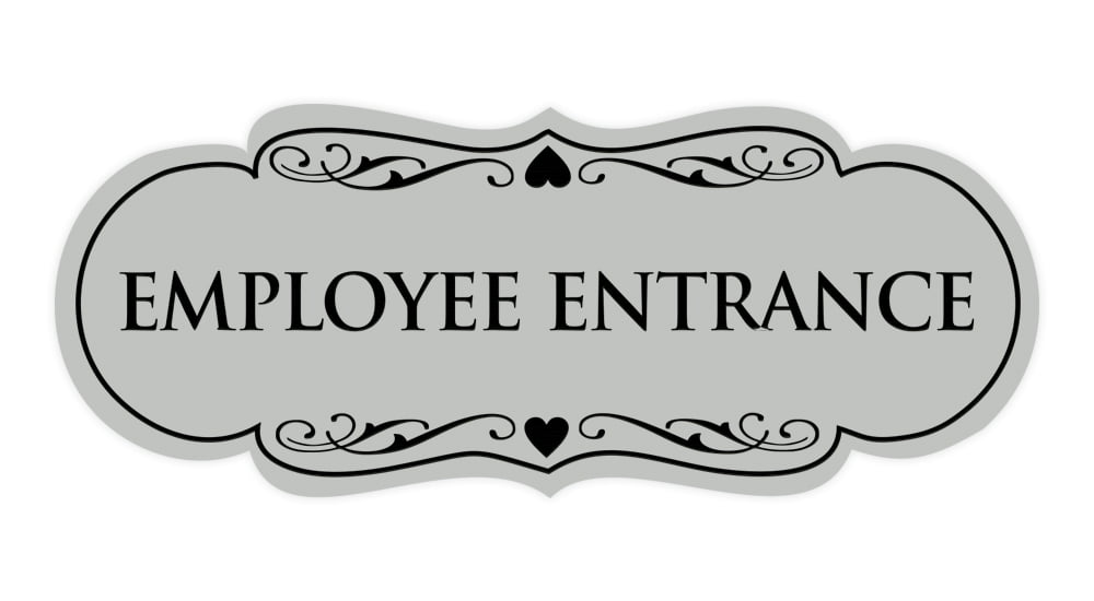 Designer Employee Entrance Sign(Lt Gray) - Medium - Walmart.com