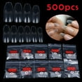 500pcs Clear False Nails Tips Long Art Full Cover Nails Salon DIY Fake ...