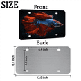 ADECORIVY Red Blue Betta Fish License Plate, Aluminum Decorative ...