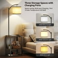 SUNMORY Floor Lamp with End Table, Built-In Lamp, Shelves, USB and AC ...