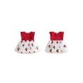 Baby Girl Dress Casual A Line Cherry Embroidered Decorative Bow Ruffled ...