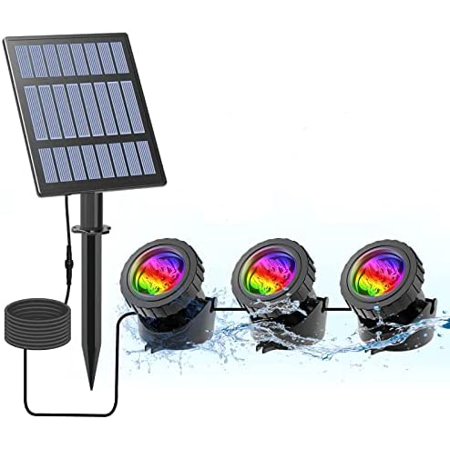 Solar Pond Light, IP68 Waterproof Diving Light Lawn Light Landscape ...