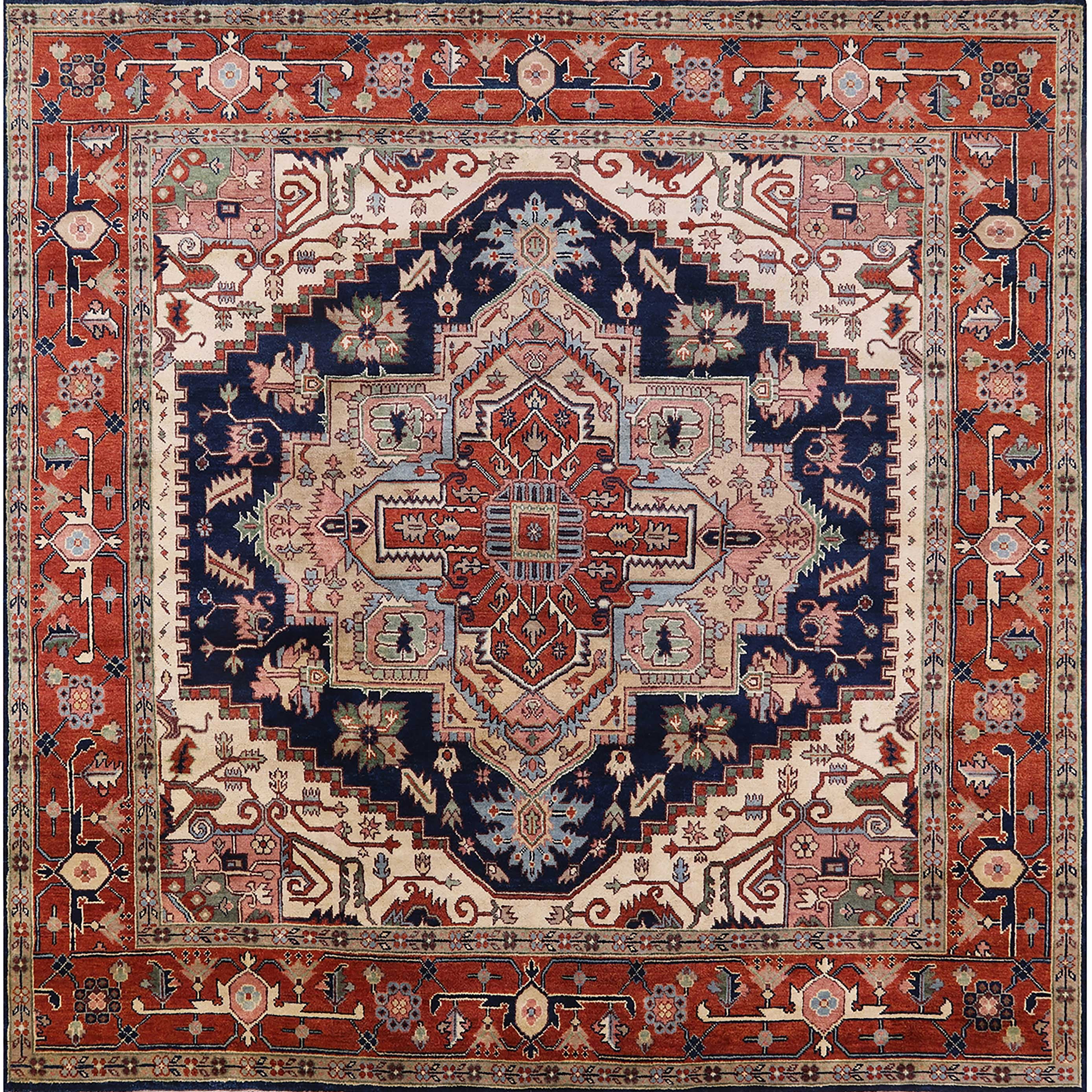 Ahgly Company Indoor Square Mid-Century Modern Camel Brown Geometric ...