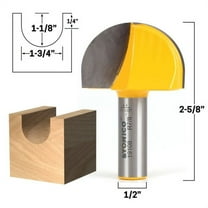 Yonico 1" Radius Round Over Edge Forming Router Bit - 1/2" Shank ...