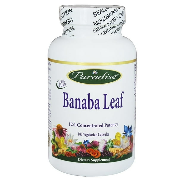 Paradise Herbs - Banaba Leaf 12:1 Concentrated Potency - 180 Vegetarian ...