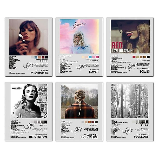 6 Pack Taylor Swift Album Posters Folk Lover Red Midnight Reputation ...