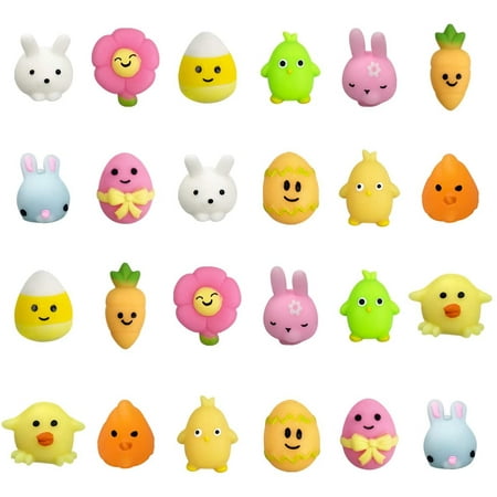 24 PCS Easter Mochi Squishy Toys Stress Relief Squishies for Kids Boys ...