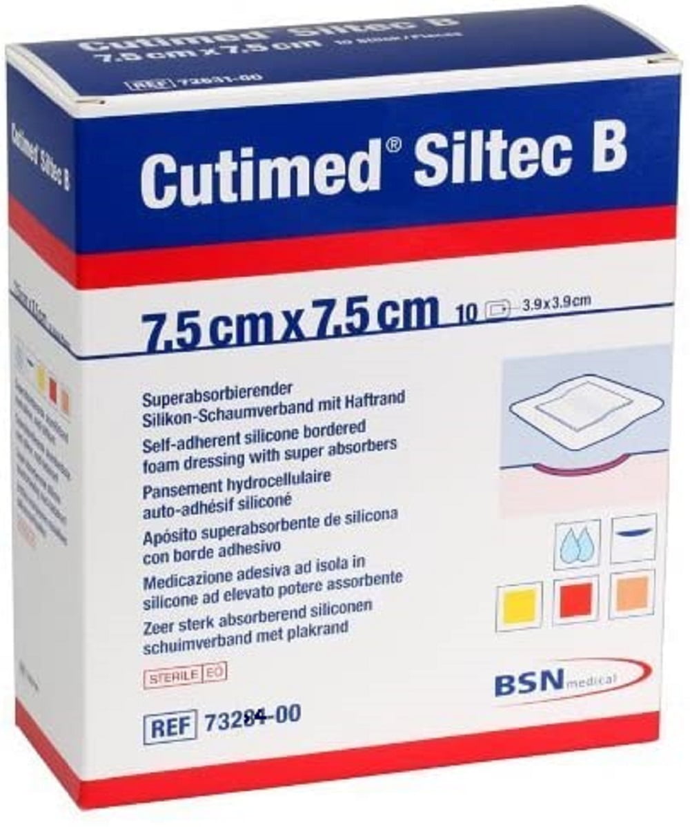 BSN Medical Cutimed Siltec B Silicone Foam Dressings, 7.5 cm x 7.5 cm ...