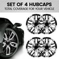BDK 4-Pack Premium Black Silver Hubcaps 16 Inch, Replacement Wheel Rim ...