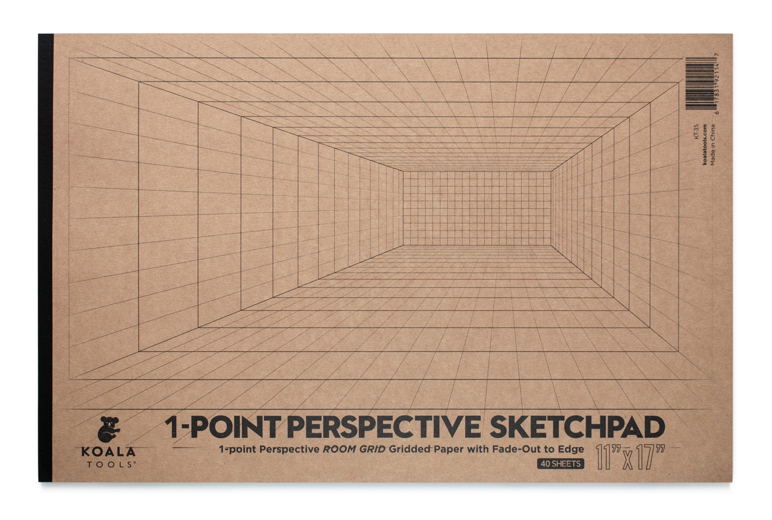 Koala Tools Room Grid (1-Point) Large Sketch Pad | 11" x 17" 40 pp ...