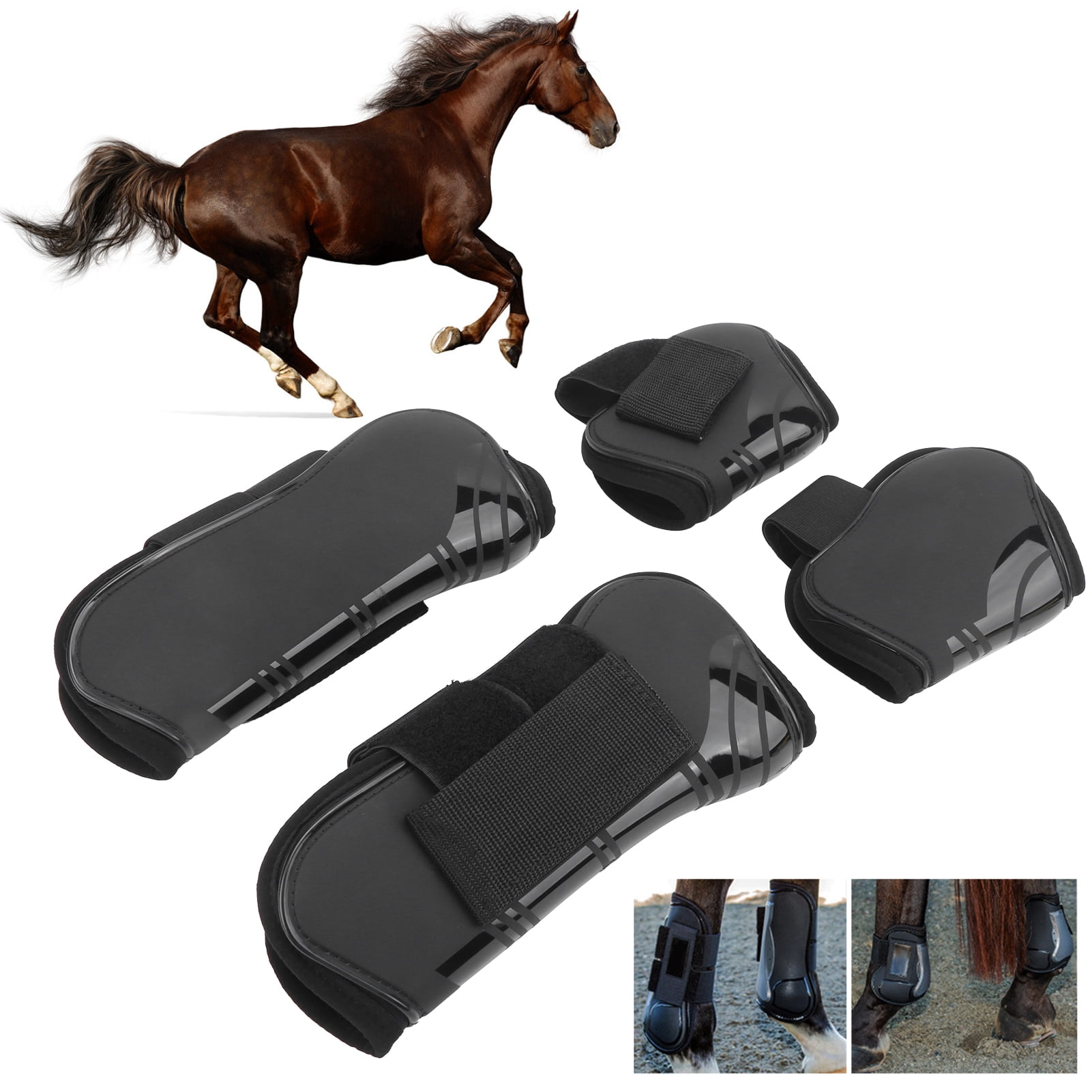 Exercise Boot, Front PU Material Hind Horse Tendon Boots With Hook-and ...