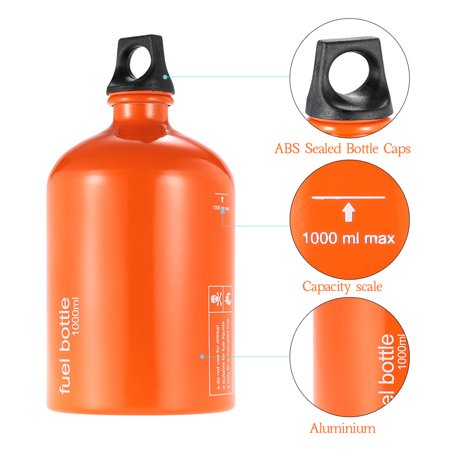 Fuel Bottle 1L Emergency Fluid Fuel Storage Aluminum Oil Bottle; Can ...