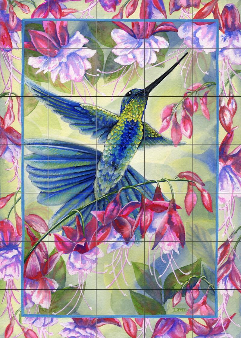 Tile Mural Kitchen Backsplash - Fuchsias Flight-DF - by Denise Freeman ...
