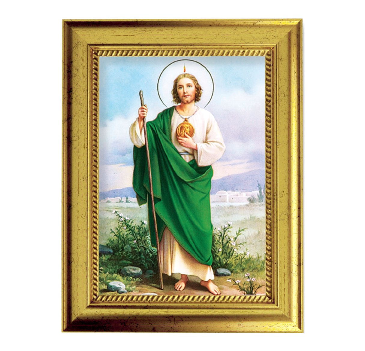 St. Jude Picture Framed Wall Art Decor Small, Antique Gold-Leaf Frame ...