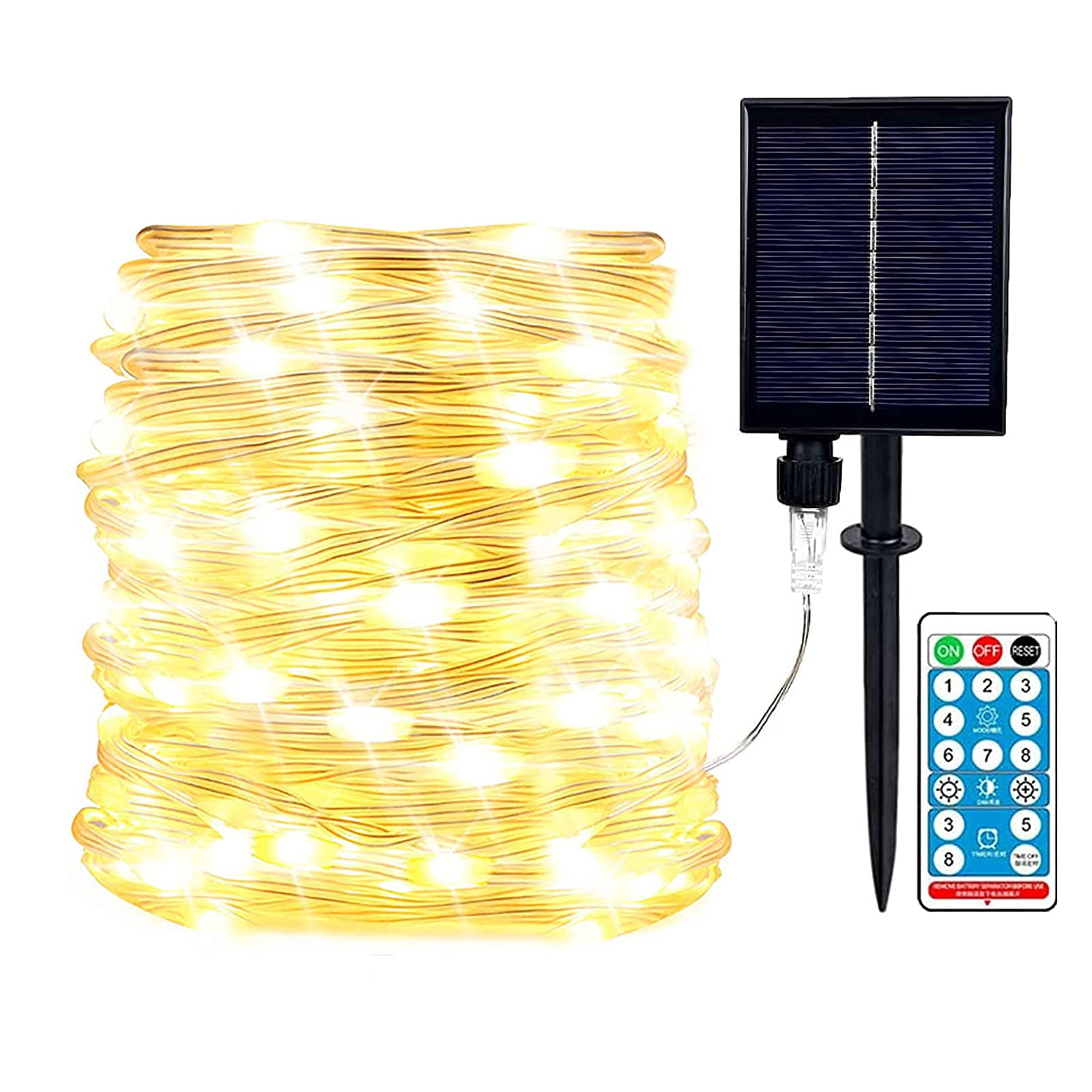 LINLIN Solar Rope Lights,Waterproof LED Solar Rope Copper Wire Twinkle ...