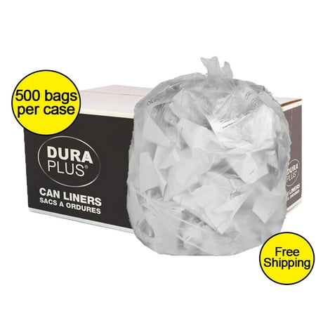 DuraPlus® Extra Strong Garbage Bag,s 20x22", Clear, 500 Bags/case, Made ...