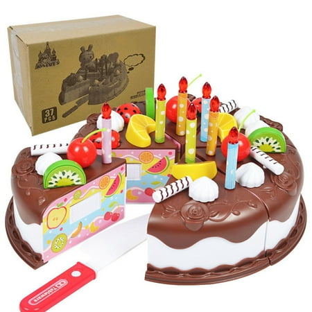Birthday Cake Toys Set 37pcs High Simulation Pretend Play Birthday ...