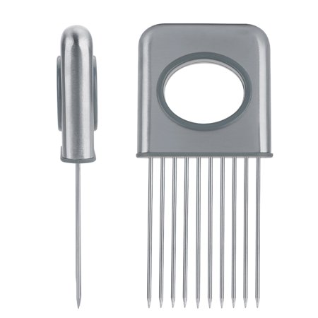 Meat Chopper Stainless Steel Onion Holder Fruits Veg Meat Cutter Slicer ...