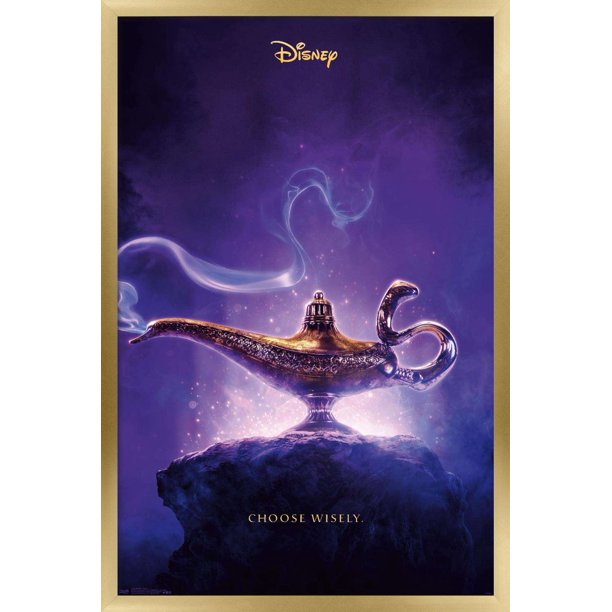 Disney Aladdin - Teaser Wall Poster, 14.725" x 22.375", Framed ...