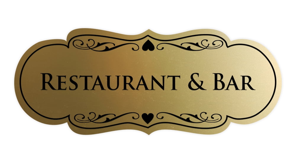 Signs ByLITA Designer Restaurant & Bar Sign (Brushed Gold) - Small ...