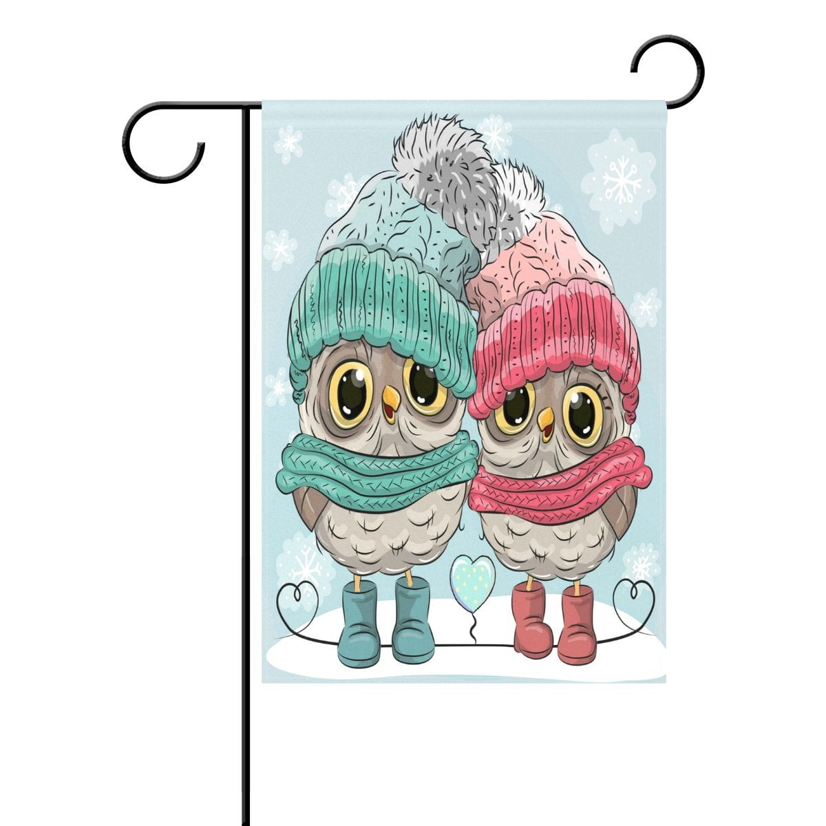 POPCreation Winter Lovely Owl Garden Flag Snowflake Christmas Outdoor ...