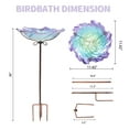 MUMTOP 26 inch Glass Bird Bath for Outdoors, Garden and Yard, Wild Free ...